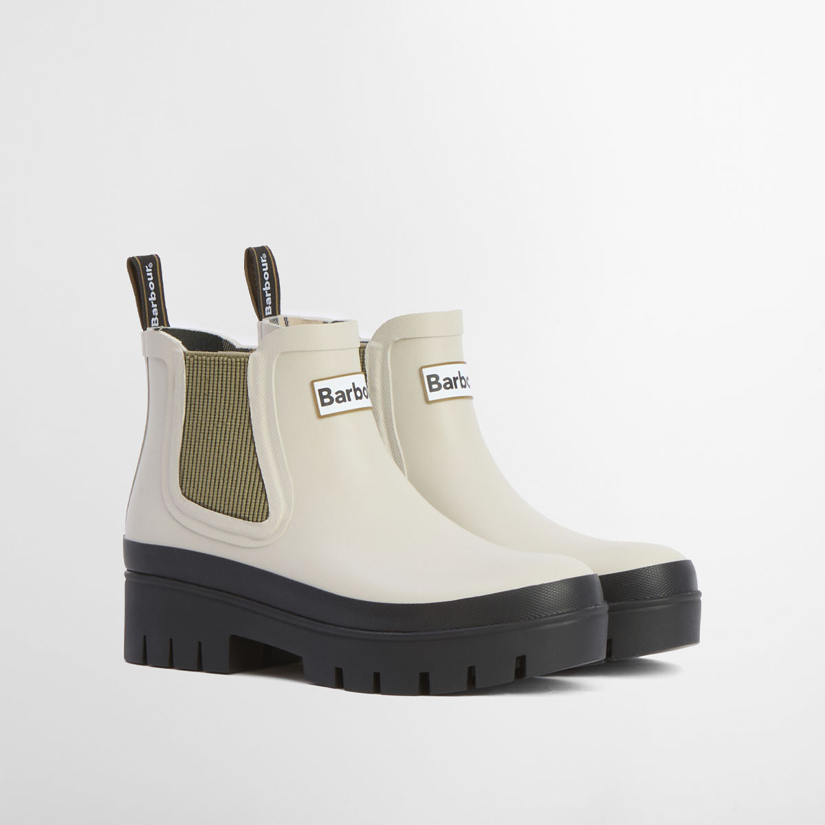 Barbour Women's Halton Short Ankle Wellington Boots - Oak/Olive | Charlies