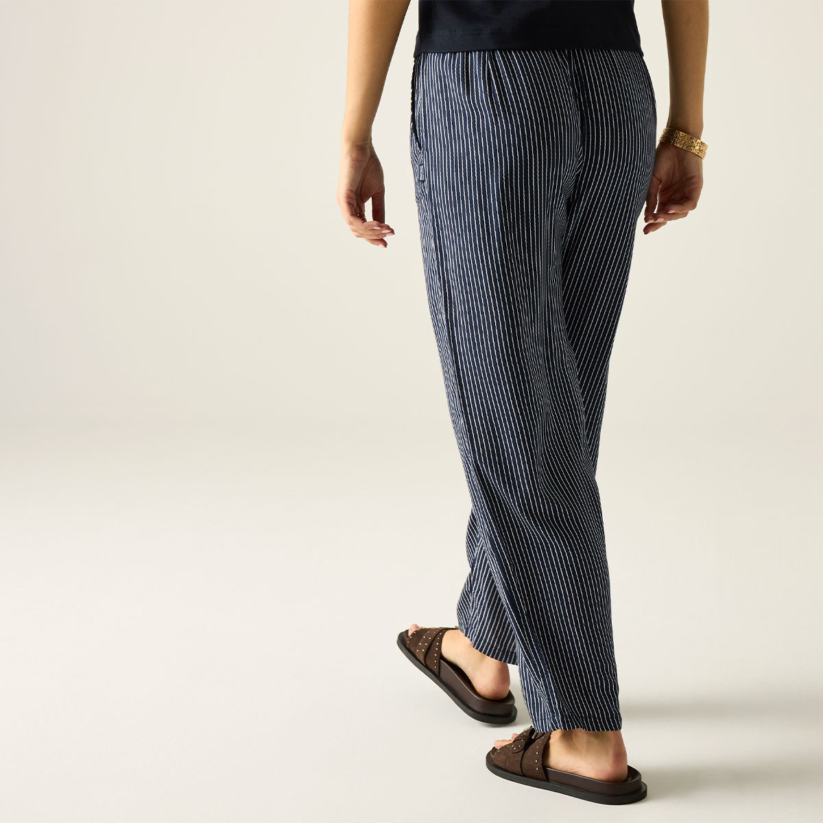 Regatta Women's Elbrie Trousers - Navy/White Vertical Stripe | Charlies