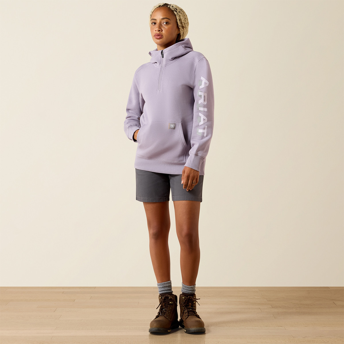 Ariat Women's Rebar Lightweight Half Zip Hoodie - Purple | Charlies
