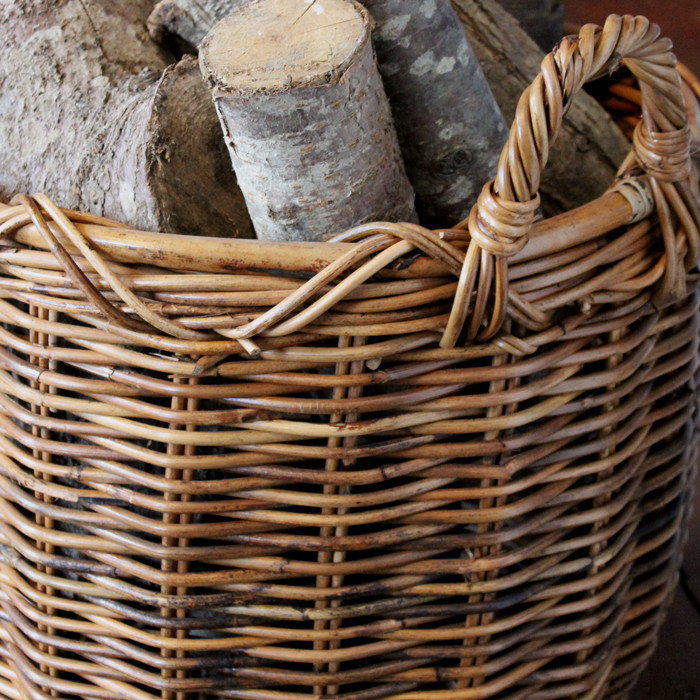 Small Round Wicker Tub Log Basket | Charlies