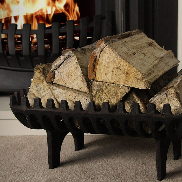 Mansion 16in Black Cast Iron Fire Basket | Fireside Accessories | Home ...