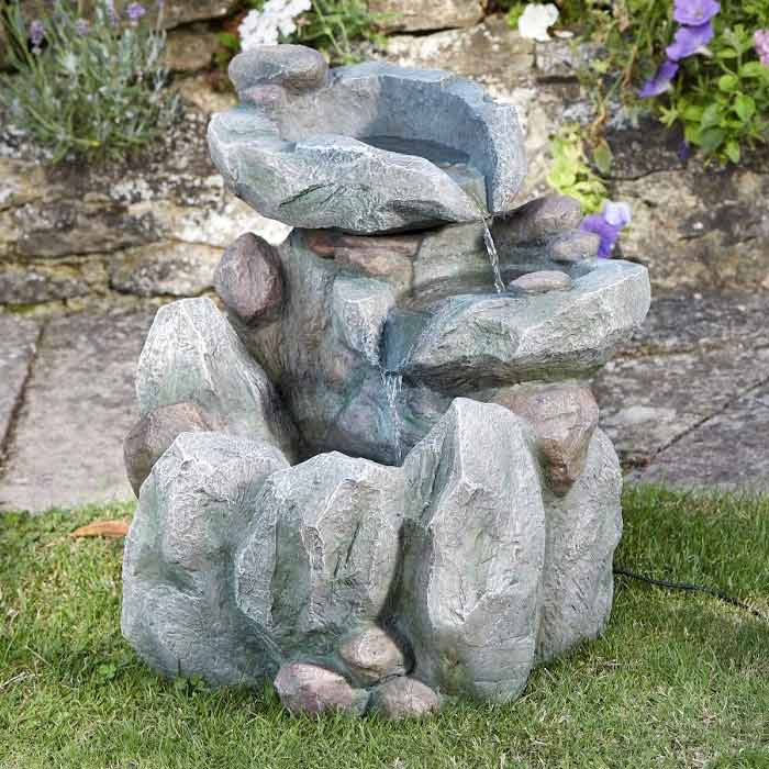 Smart Solar Rock Fall Fountain | Charlies