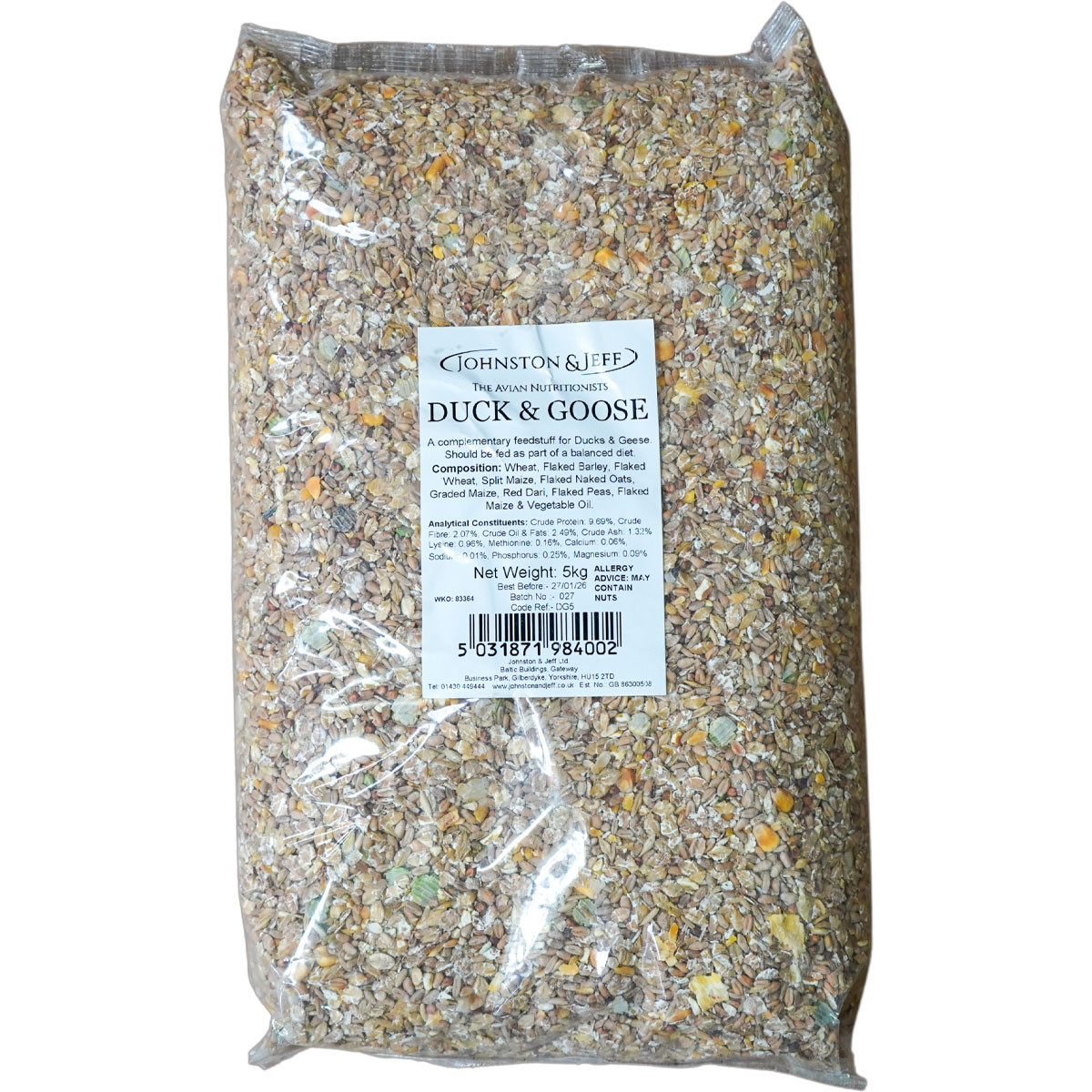 Johnston & Jeff Duck & Goose Food - 5kg | Charlies