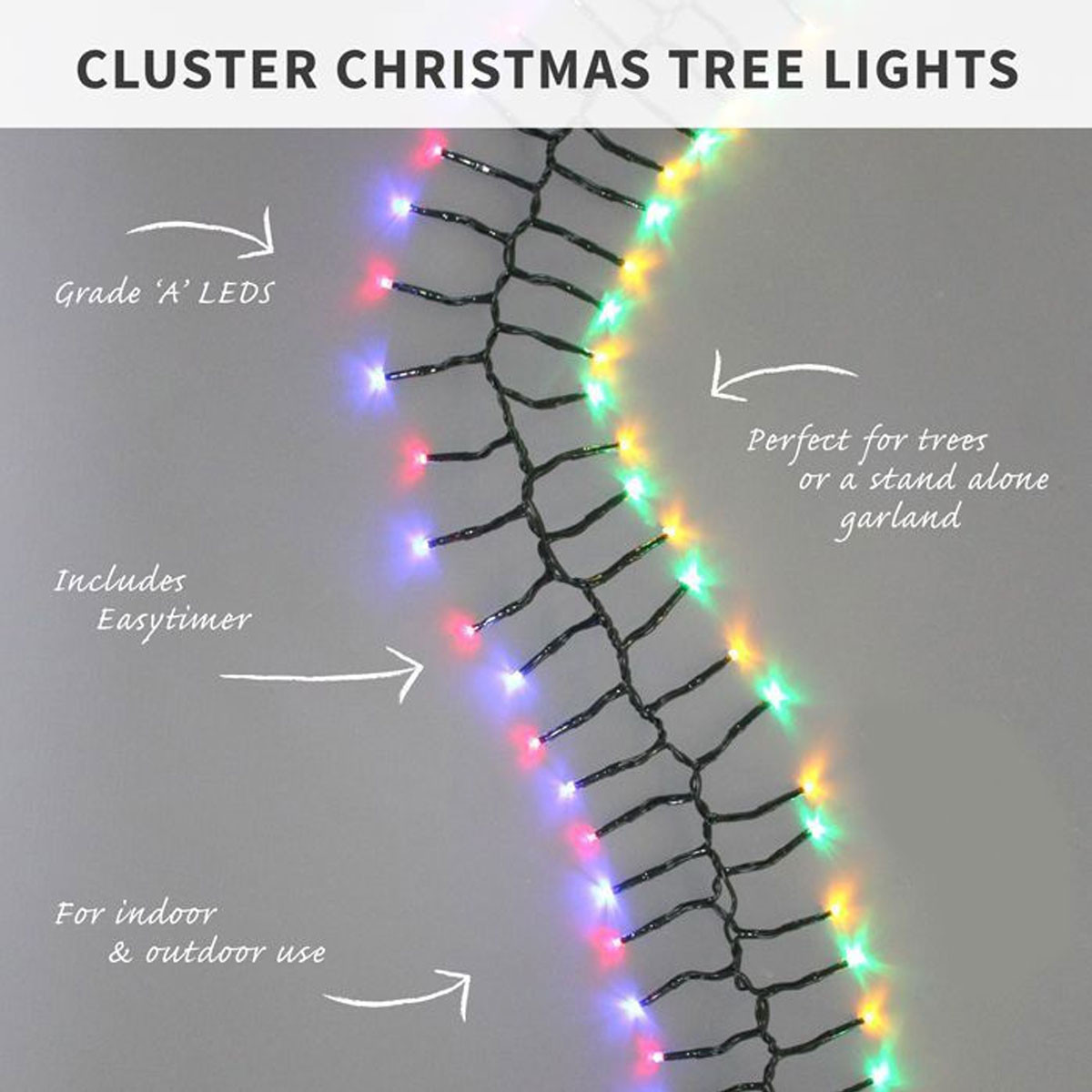 NOMA 480 Multi-Function LED Cluster Lights, Warm White - 7m | Charlies