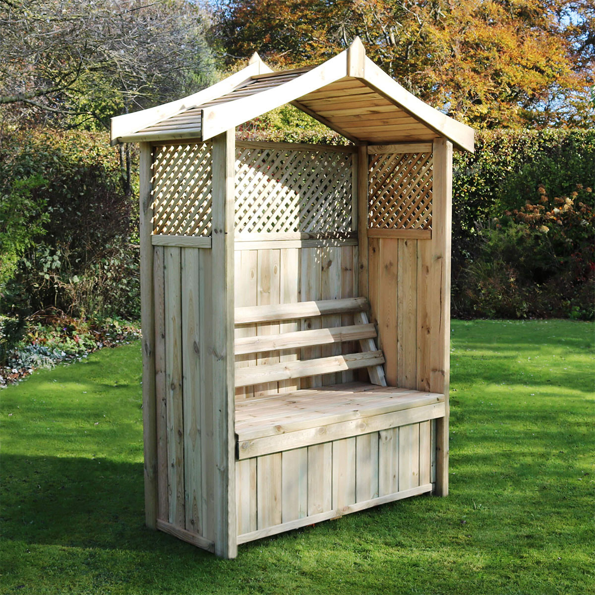 Zest Outdoor Living Dorset Wooden Garden Arbour with Storage Box | Charlies