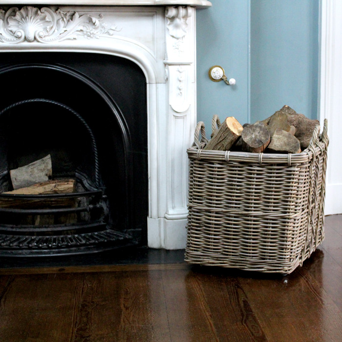 Large Rectangular Log Basket With Wheels | Charlies