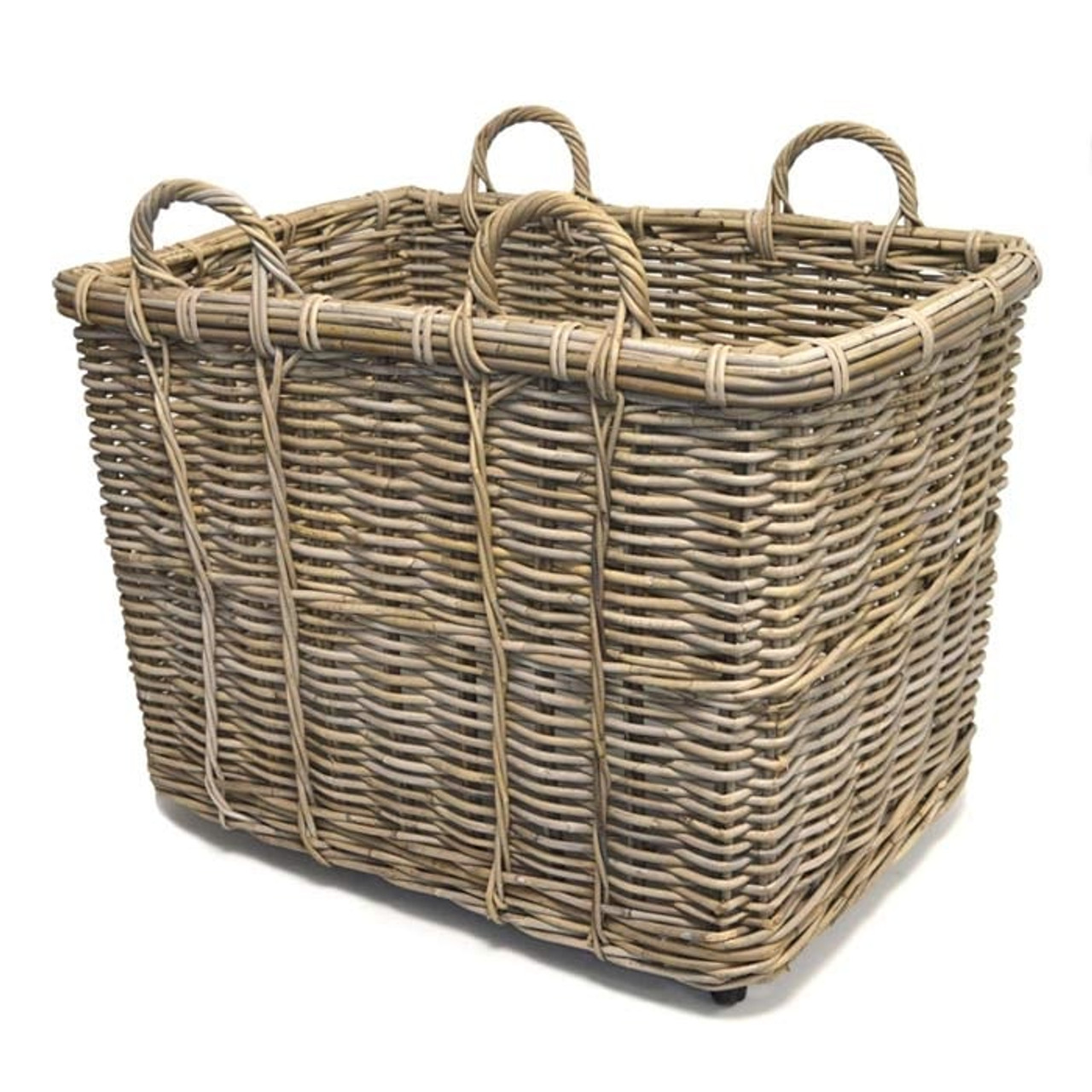 Large Rectangular Log Basket With Wheels | Charlies