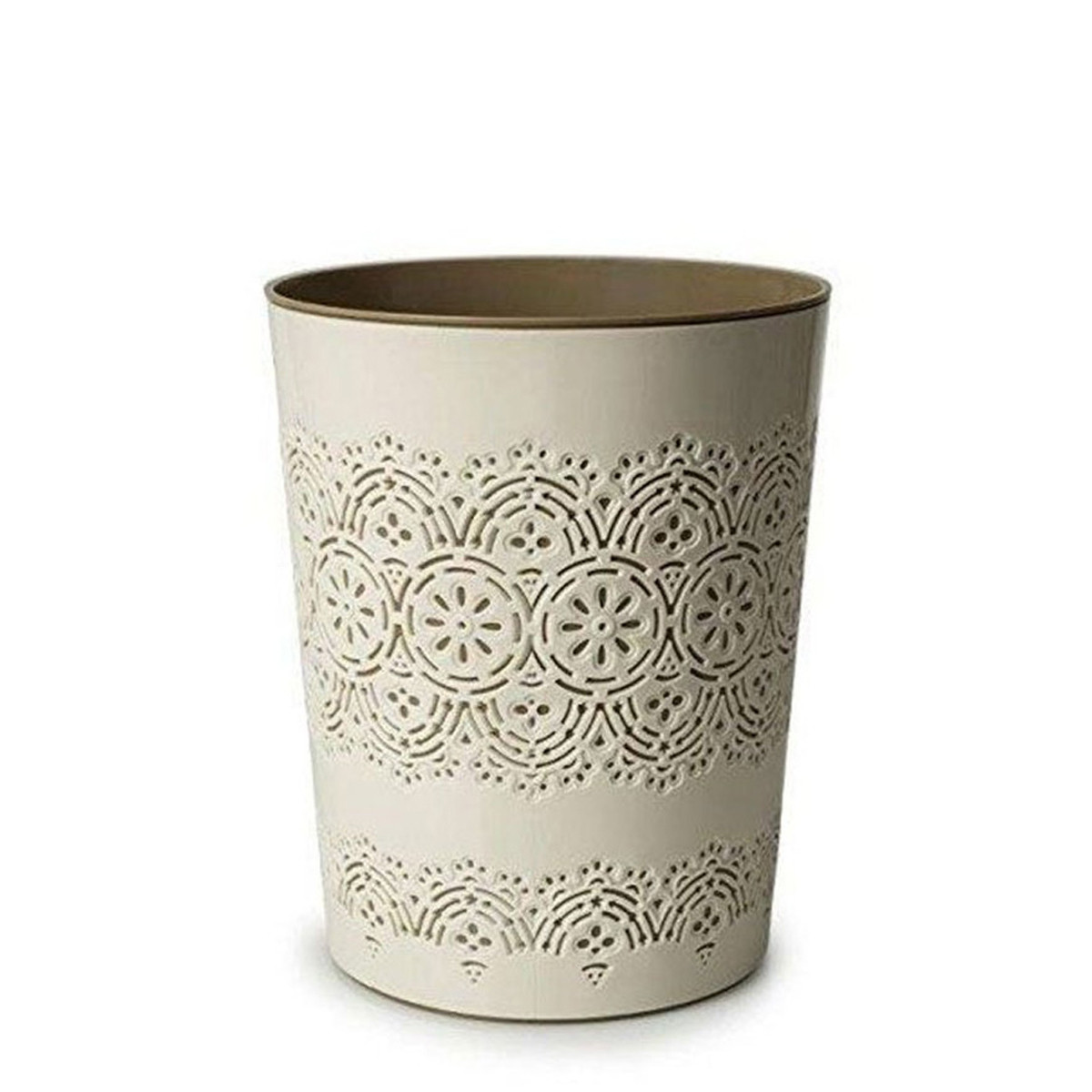 Blue Canyon Flora Waste Paper Bin - 9 Litre, Cream