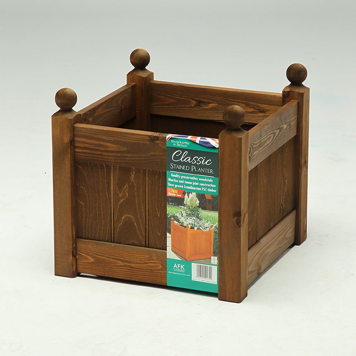 AFK Classic Wooden Planter, Chestnut - 39cm | Charlies