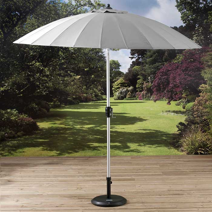 Pagoda 2.7m Shanghai Crank Parasol - Grey | Charlies