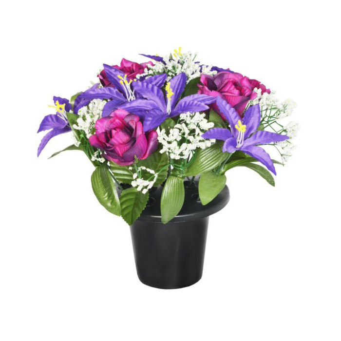 Sincere UK Lilly & Rose Gravepot - Purple, 25cm | Charlies