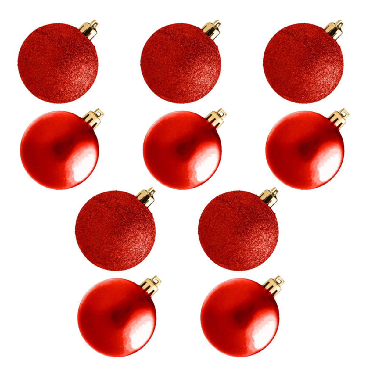 10 Red Assorted Baubles - 6cm | Charlies