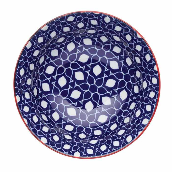 Kitchen Craft Glazed Ceramic Bowl - Blue Floral | Charlies