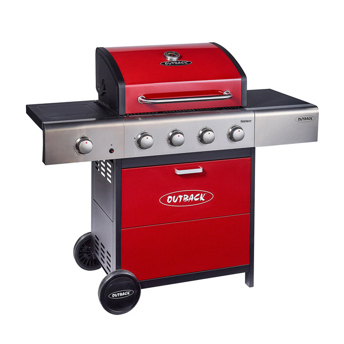 Outback Meteor Gas BBQ, Red - 4 Burner | Charlies