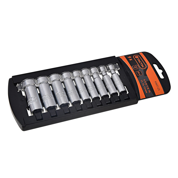 Tactix 9 Piece Long Driver Socket Set - 1/4 inch | Tools & DIY | Hand ...