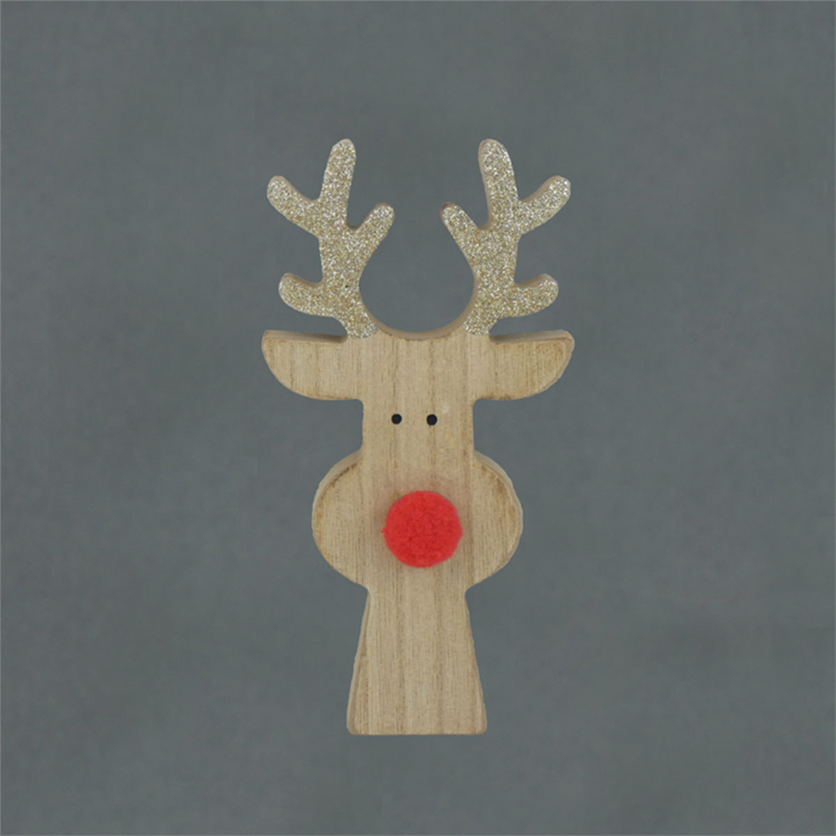 Sitting Rudolf Head Decoration - 15cm | Charlies