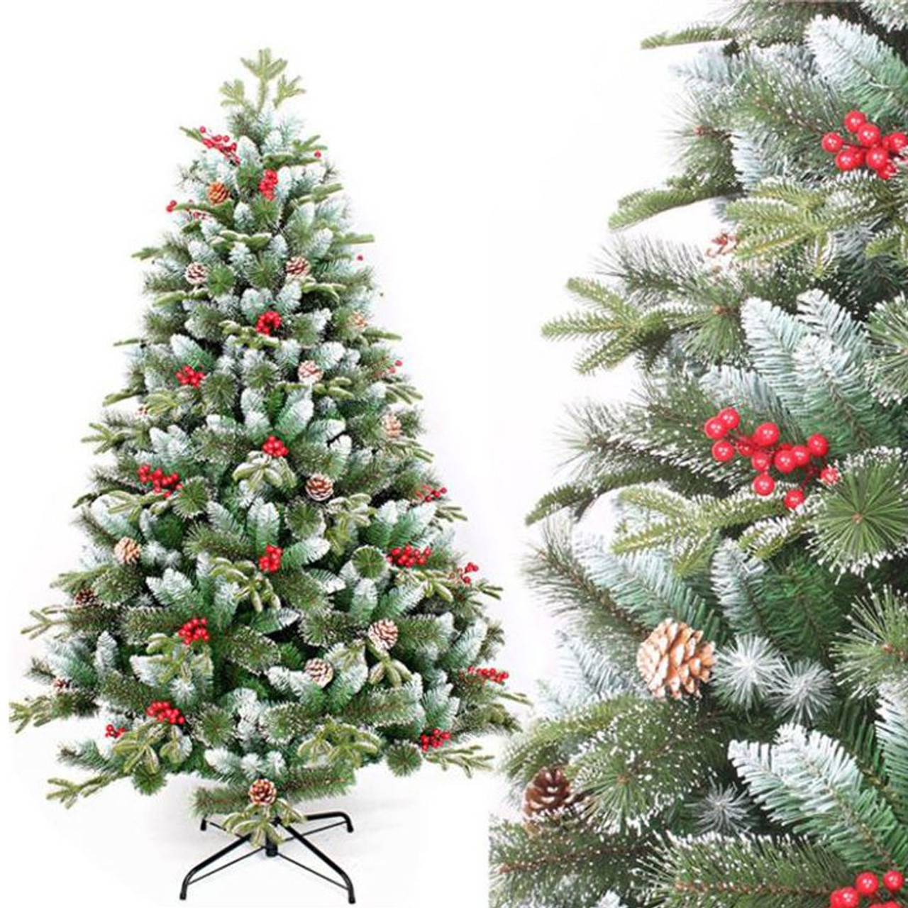 6ft Frosted Winter Berry Pine Artificial Christmas Tree