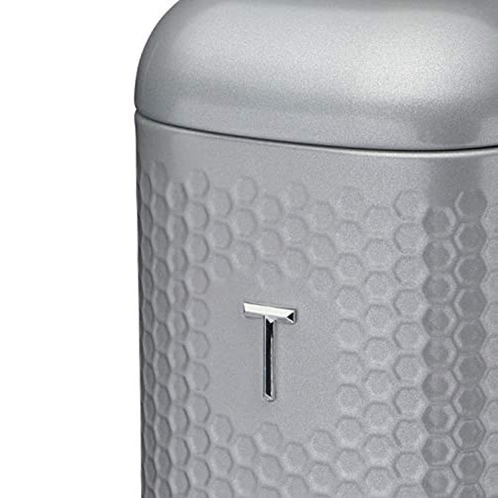 KitchenCraft Lovello Textured Tea Canister – Shadow Grey | Canisters ...