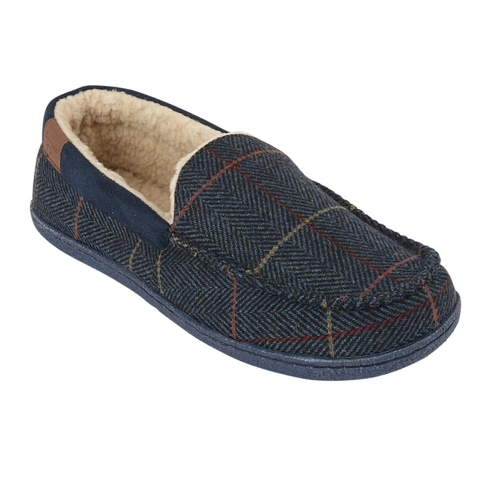 Jo & Joe Men's Glengarry Slippers - Navy | Charlies