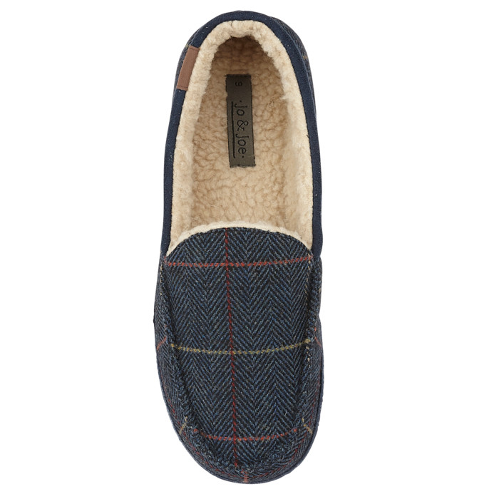 Jo & Joe Men's Glengarry Slippers - Navy | Charlies