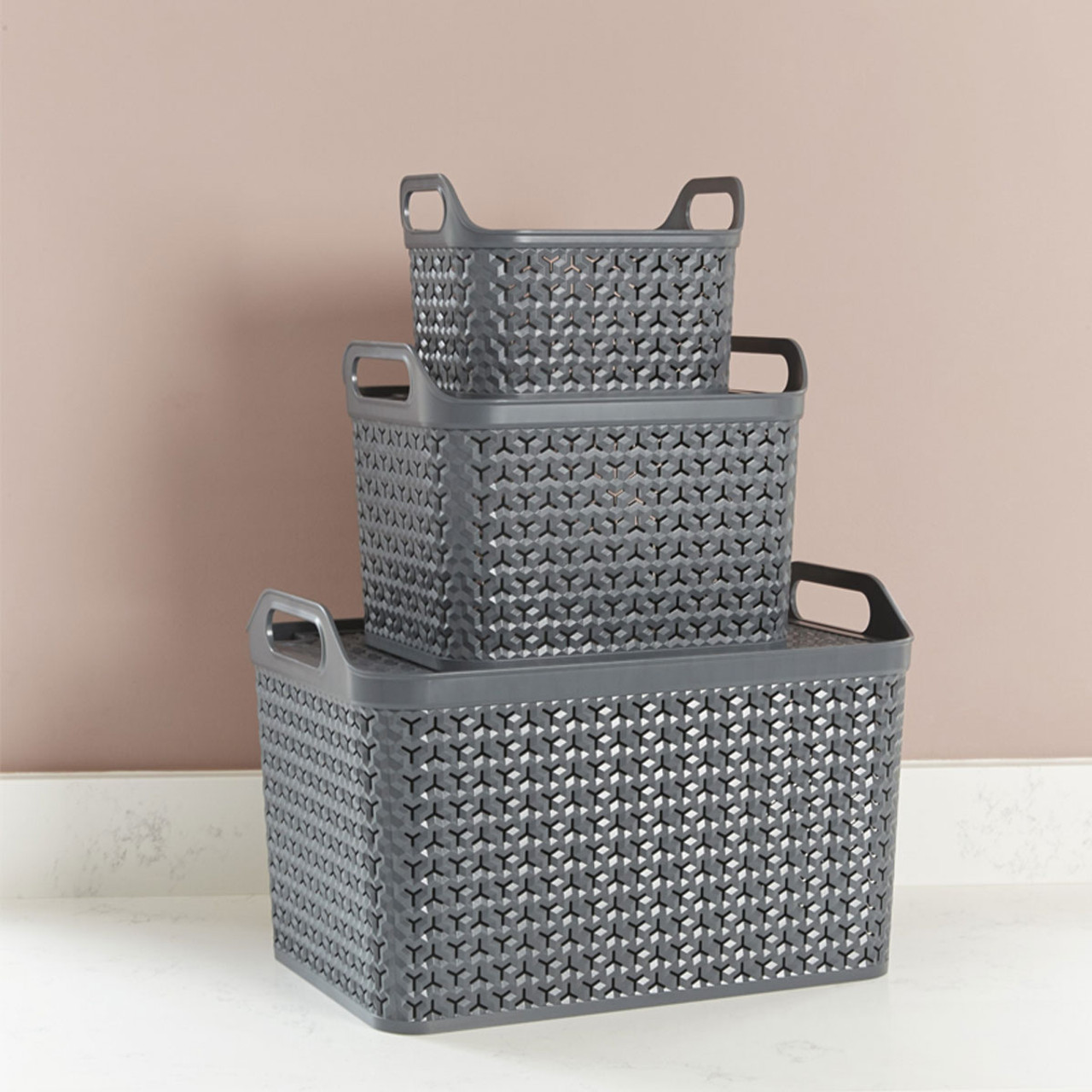 Strata 14L Urban Storage Basket with Lid - Charcoal | Charlies