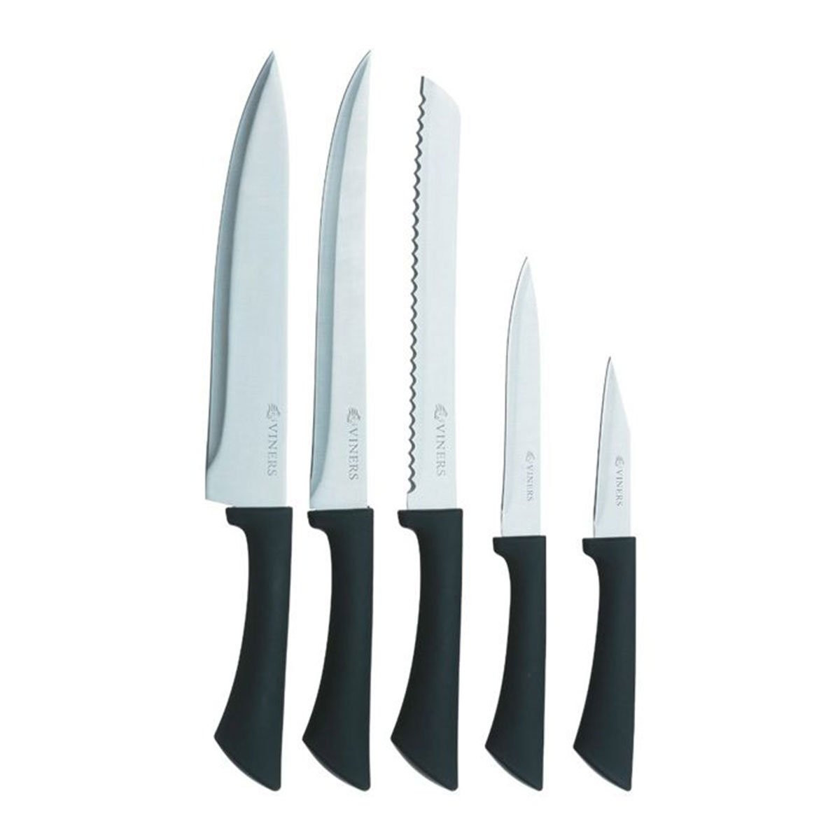 Viners Everyday 5 Piece Knife Block Set – Silver | Knife Blocks & Sets ...