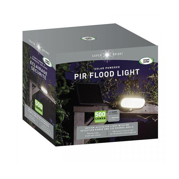 Smart Solar PIR 500 Lumen LED Sensor Outdoor Floodlight | Charlies