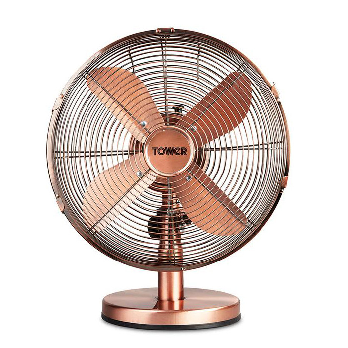 Tower Metal Desk Fan, 12in - Copper | Charlies