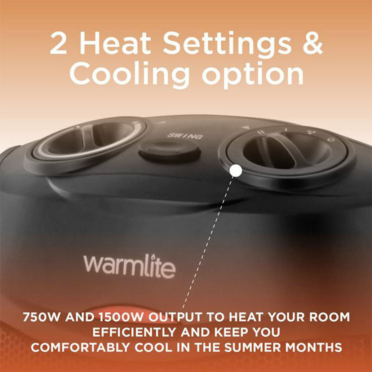 Warmlite WL44005 Ceramic Fan Heater - 1500W | Charlies