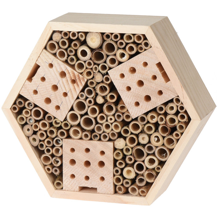 Insect Hotel Hexagon Shape - 22.5cm x 20cm x 7.5cm | Charlies