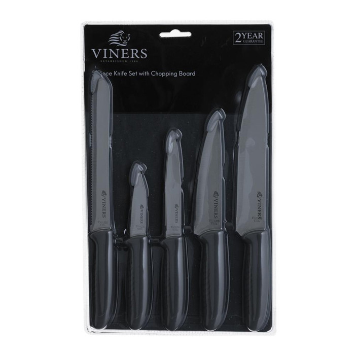 Viners 5 Piece Knife Set & Chopping Board | Charlies