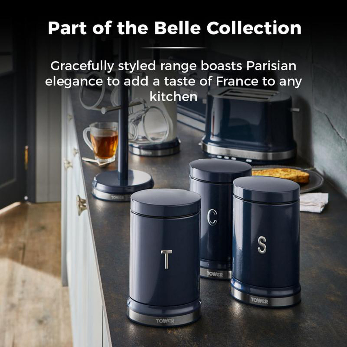 Tower Belle Canister Set of 3 – Midnight Blue | Charlies