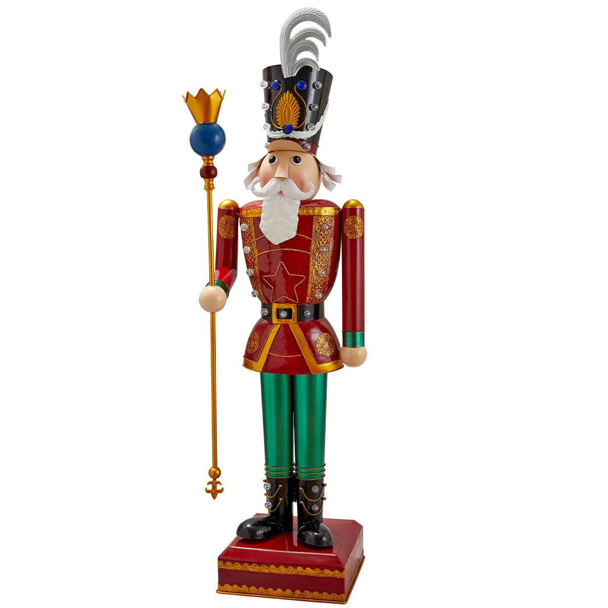 Three Kings 1.03m Metal Giant Traditional Nutcracker LED Christmas ...
