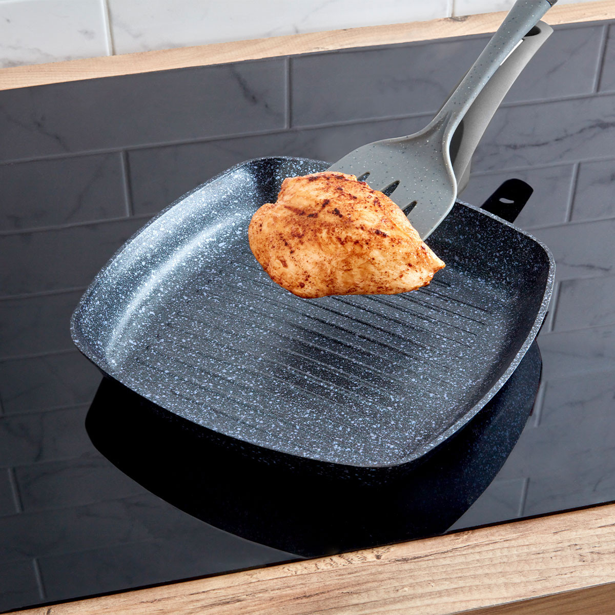 Tower TruStone Square Frying Pan, Azure – 25cm | Charlies