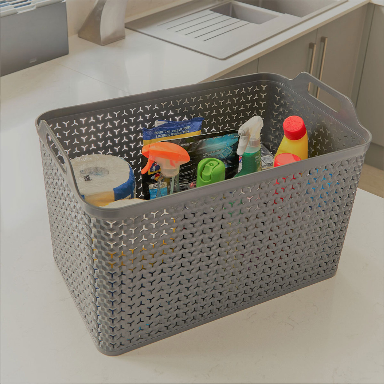 Strata 55L Extra Large Urban Basket Lid Cool Grey Charlies