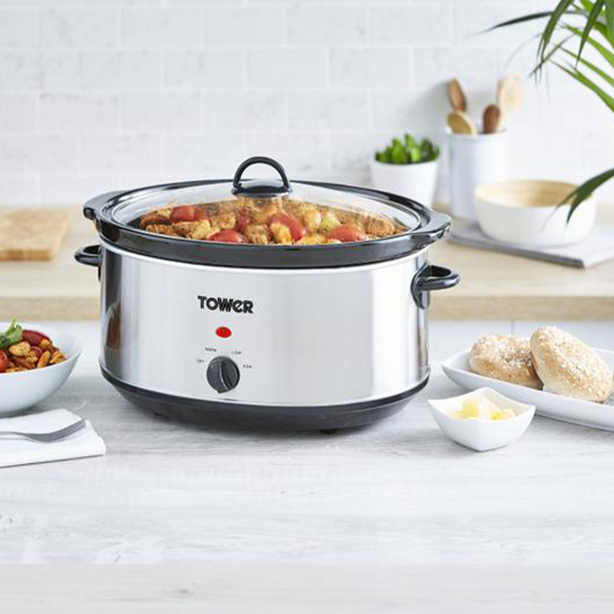 Tower Stainless Steel Manual Slow Cooker – 6.5 Litres | Charlies