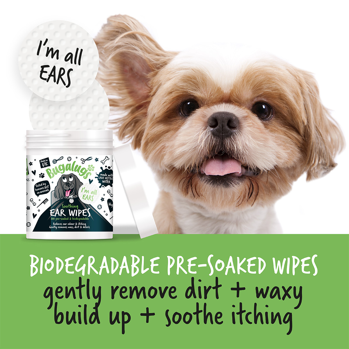 Bugalugs Soothing Dog Ear Wipes | Charlies