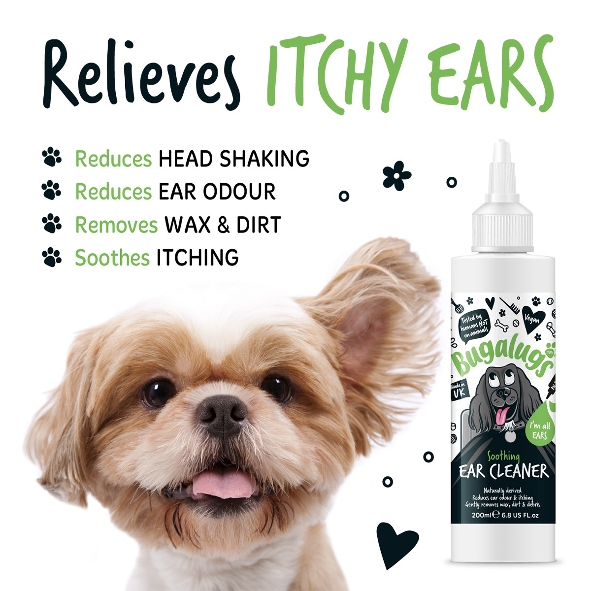 Bugalugs Dog Ear Cleaner - 200ml | Charlies