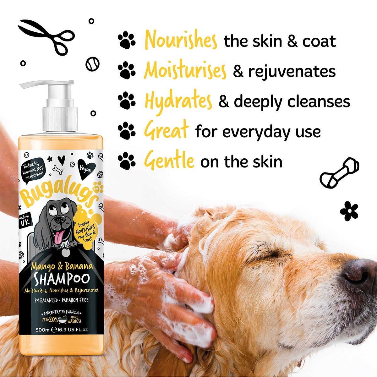 Bugalugs Mango & Banana Dog Shampoo - 500ml | Charlies
