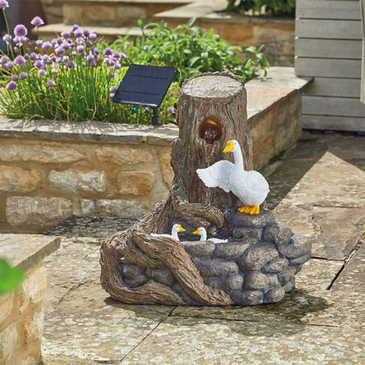 Smart Solar Feather Falls Hybrid Water Fountain | Charlies