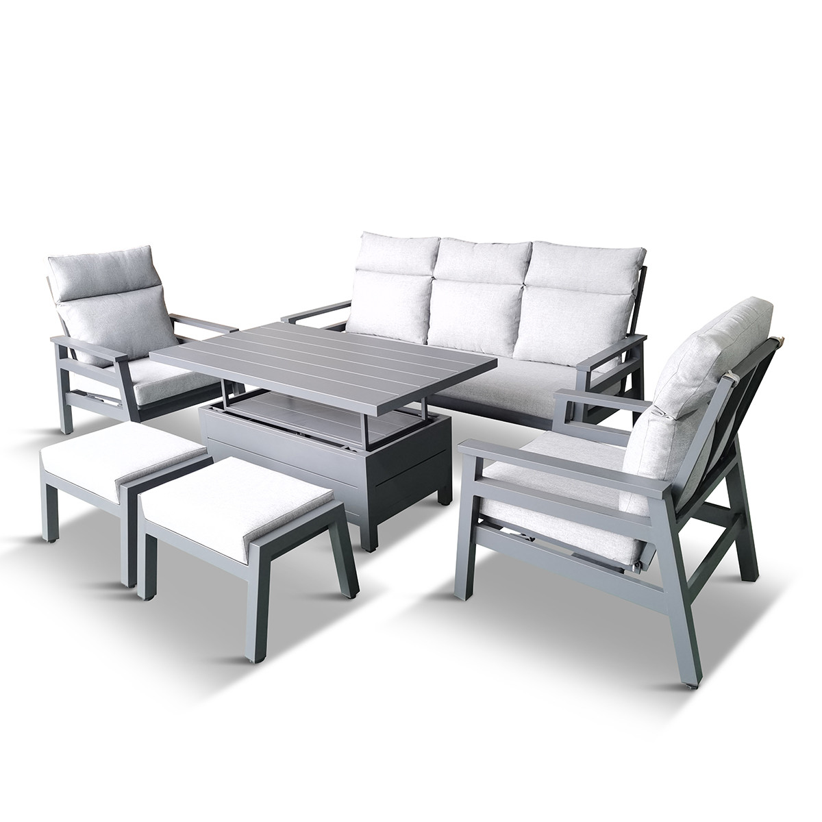 LG Outdoor Barcelona 7 Seater Aluminium Garden Furniture Sofa Dining ...
