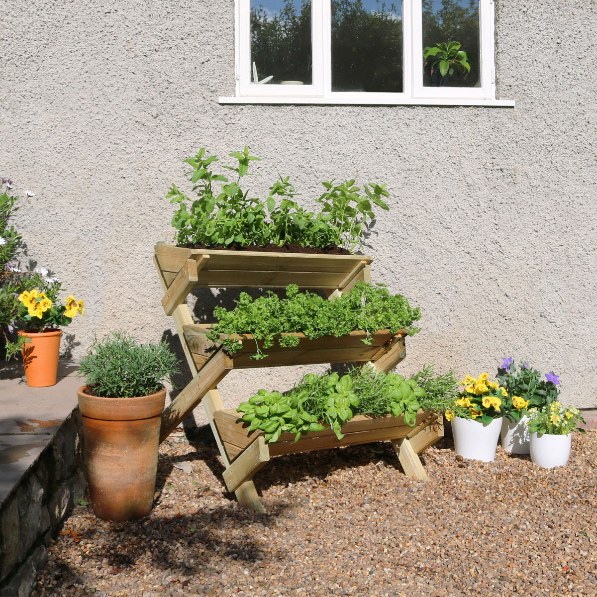 Zest Outdoor Living Stepped Wooden Garden Herb Planter | Charlies