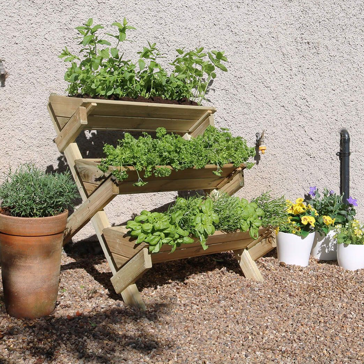 Zest Outdoor Living Stepped Wooden Garden Herb Planter | Charlies