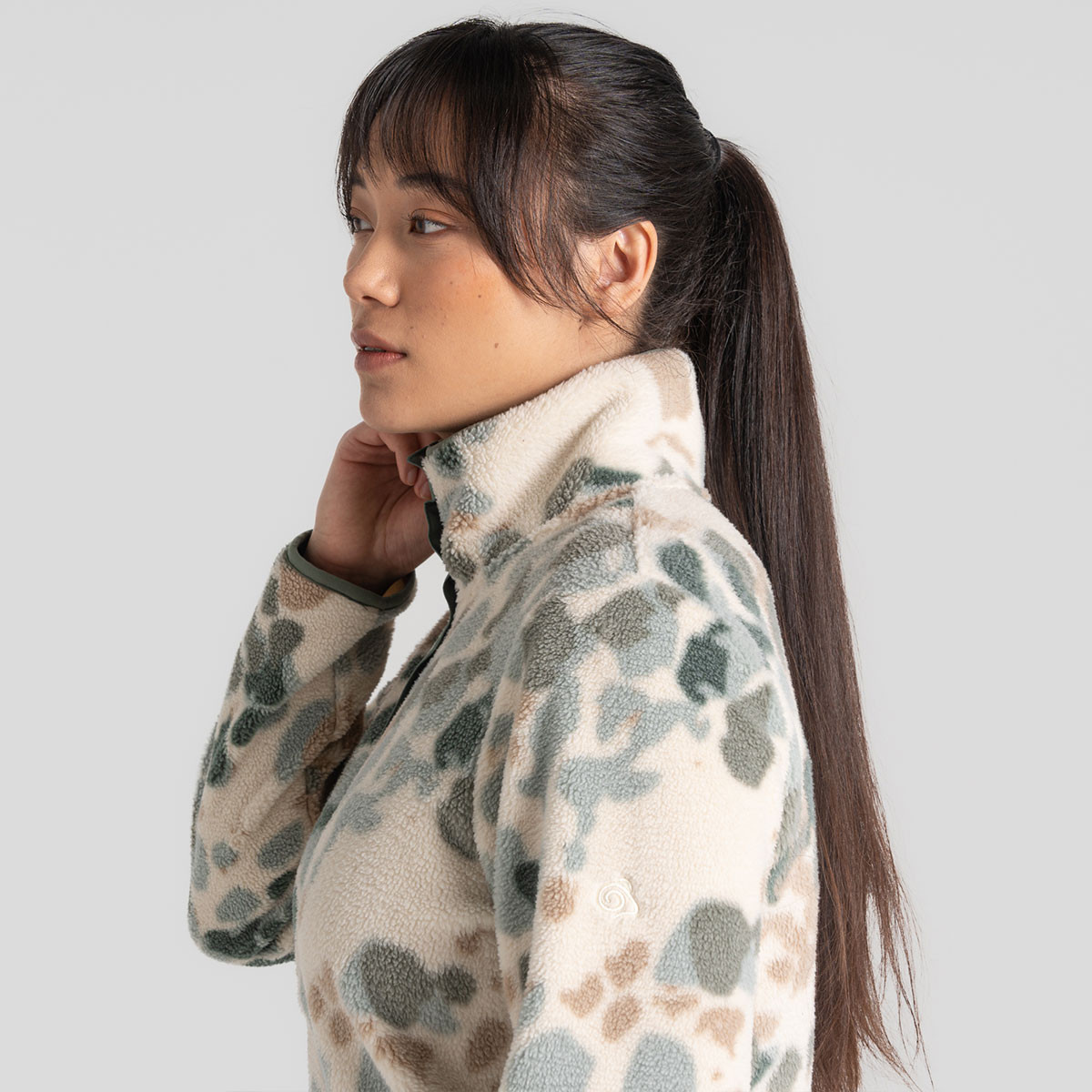 Craghoppers Women's Eabha Overhead Fleece - Frosted Pine Print | Charlies