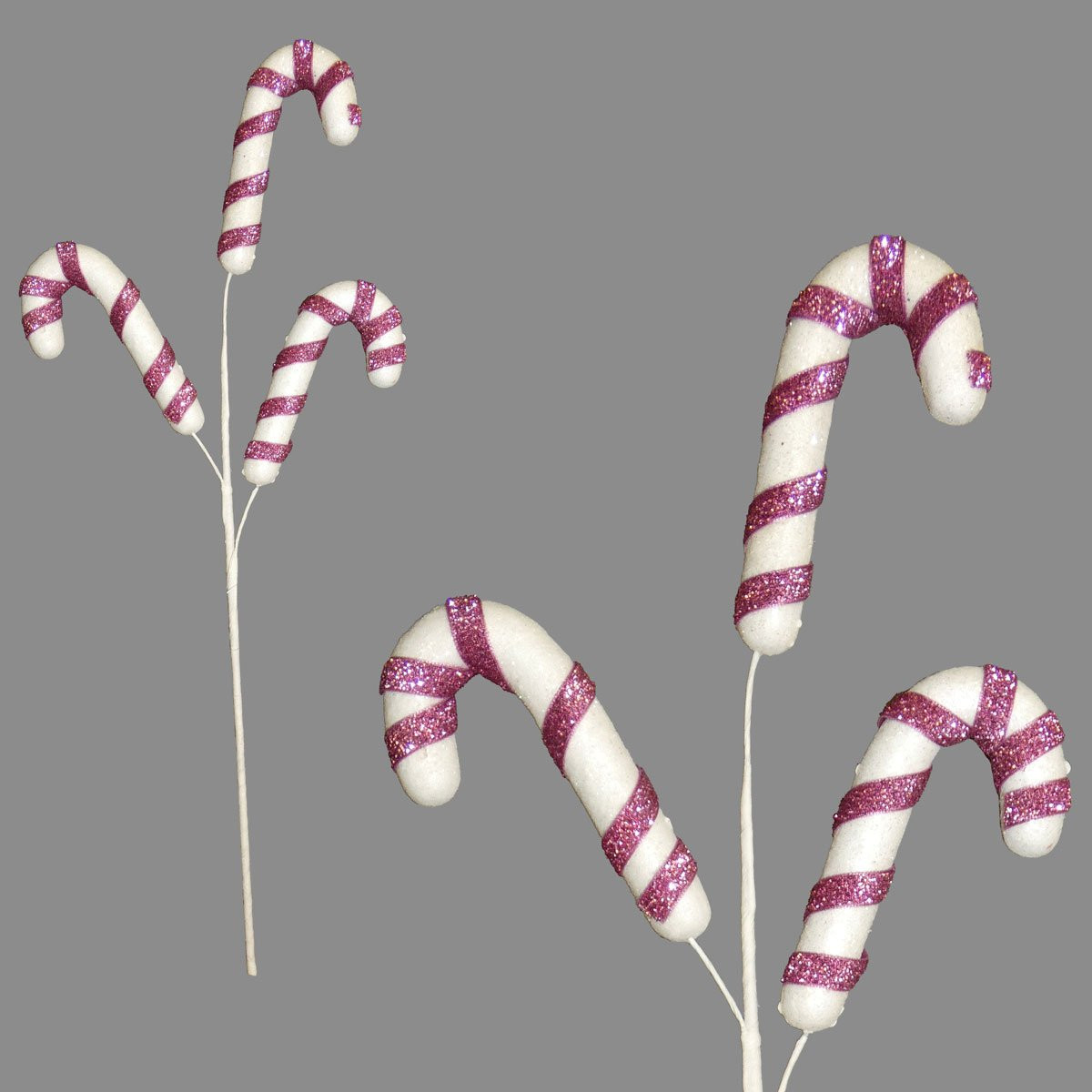 Pink Glitter Candy Cane Stem - 48cm | Charlies