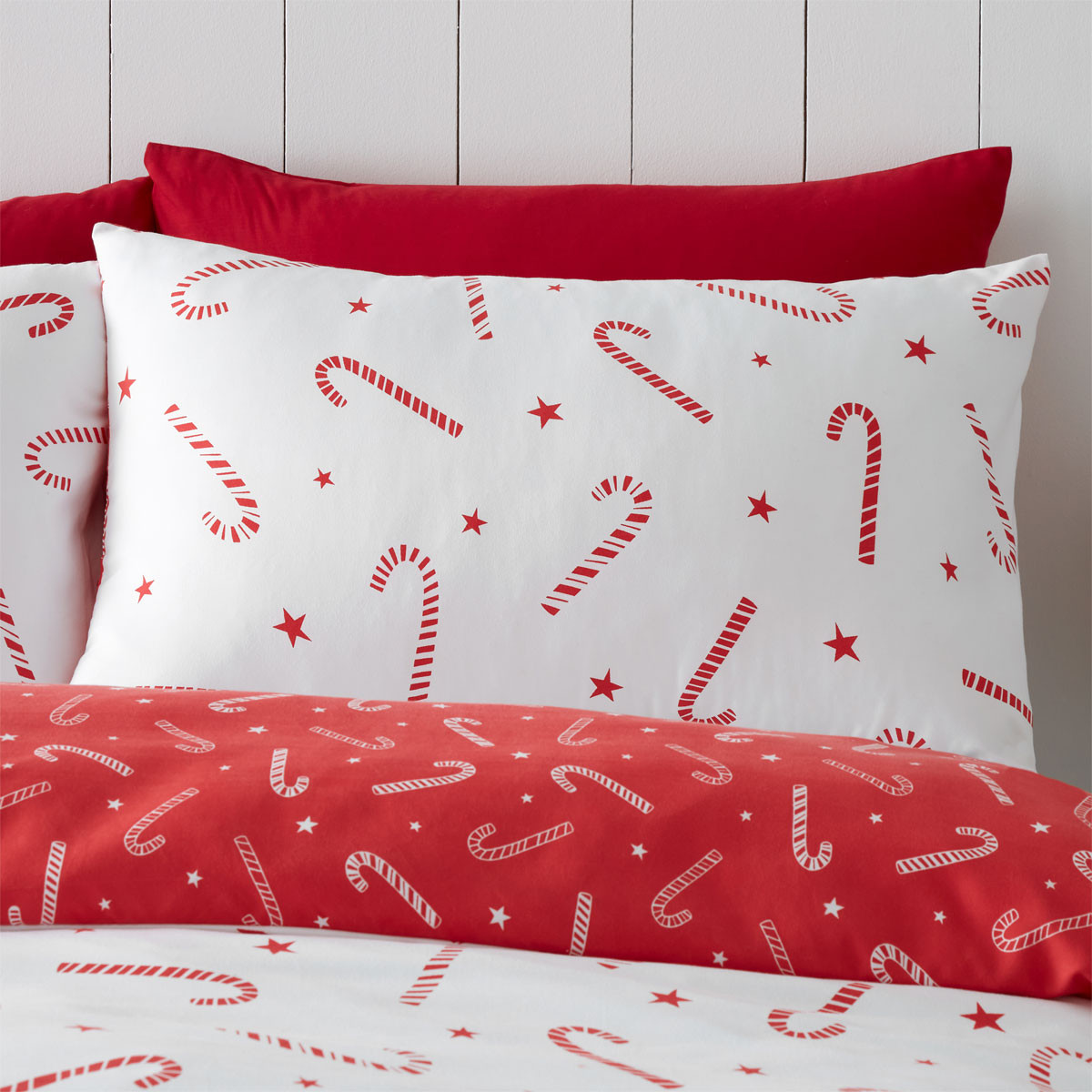 Catherine Lansfield Christmas Candy Cane Reversible Bedding Set | Charlies