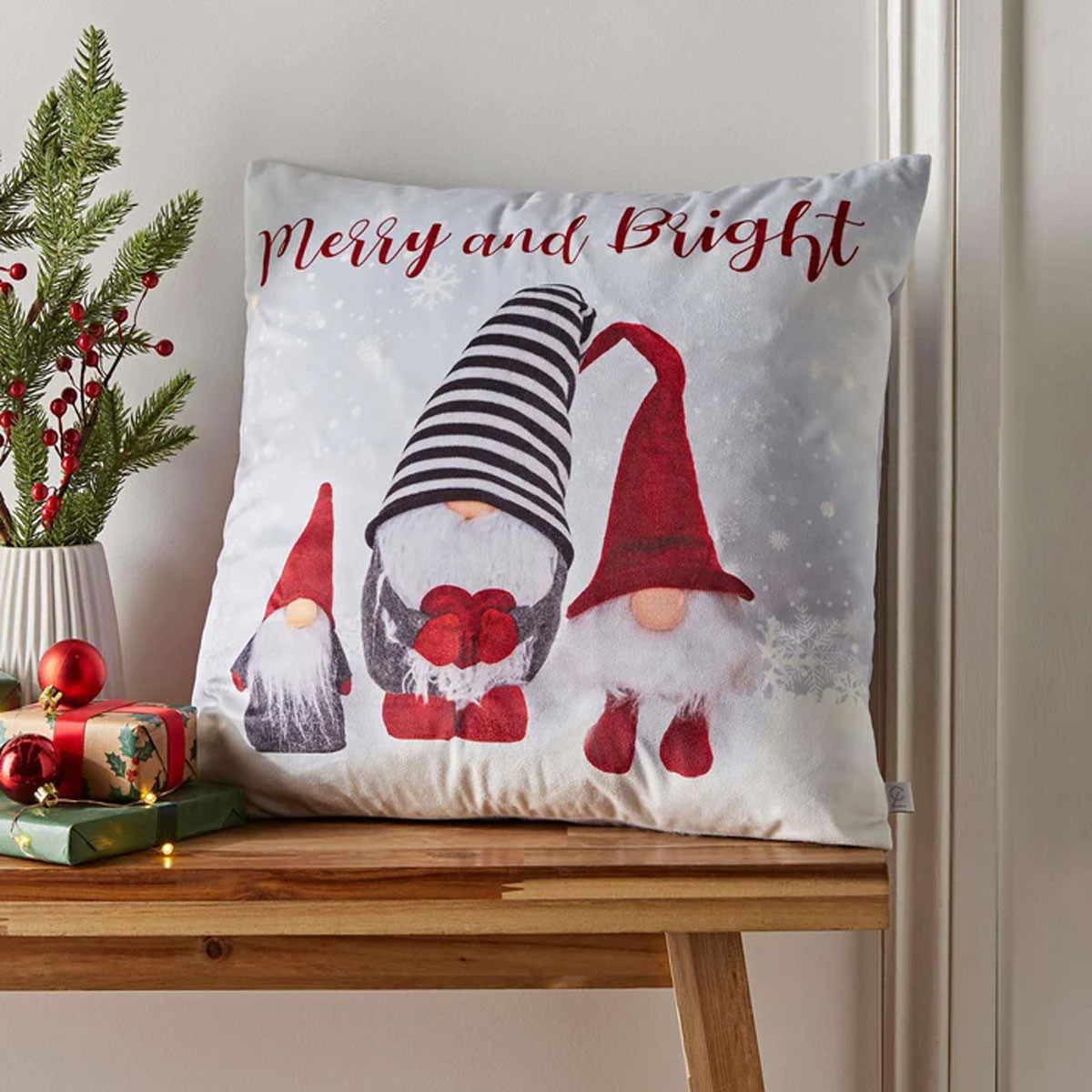 Catherine Lansfield Merry & Bright Gonks Light Up Cushion | Charlies
