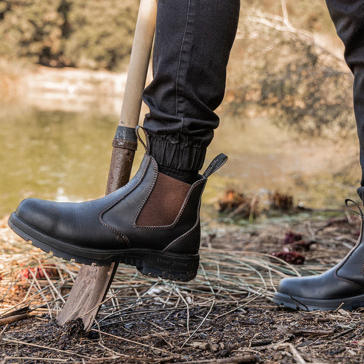 Hard Yakka Outback Steel Toe Safety Dealer Boots - Brown | Charlies