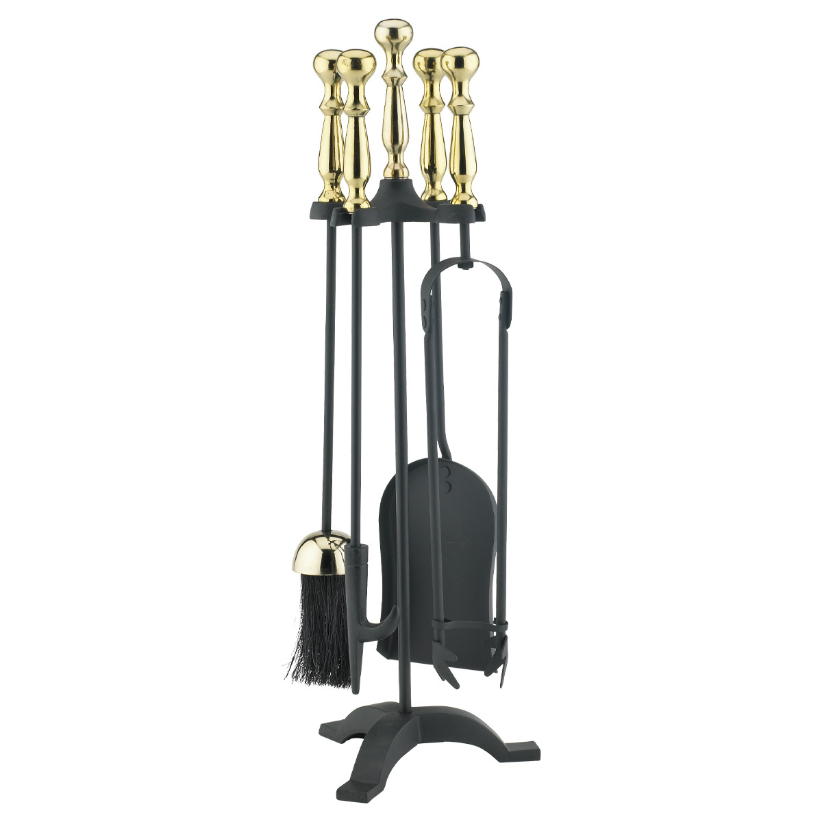 Mansion Black & Brass Effect Fireplace Companion Set | Charlies