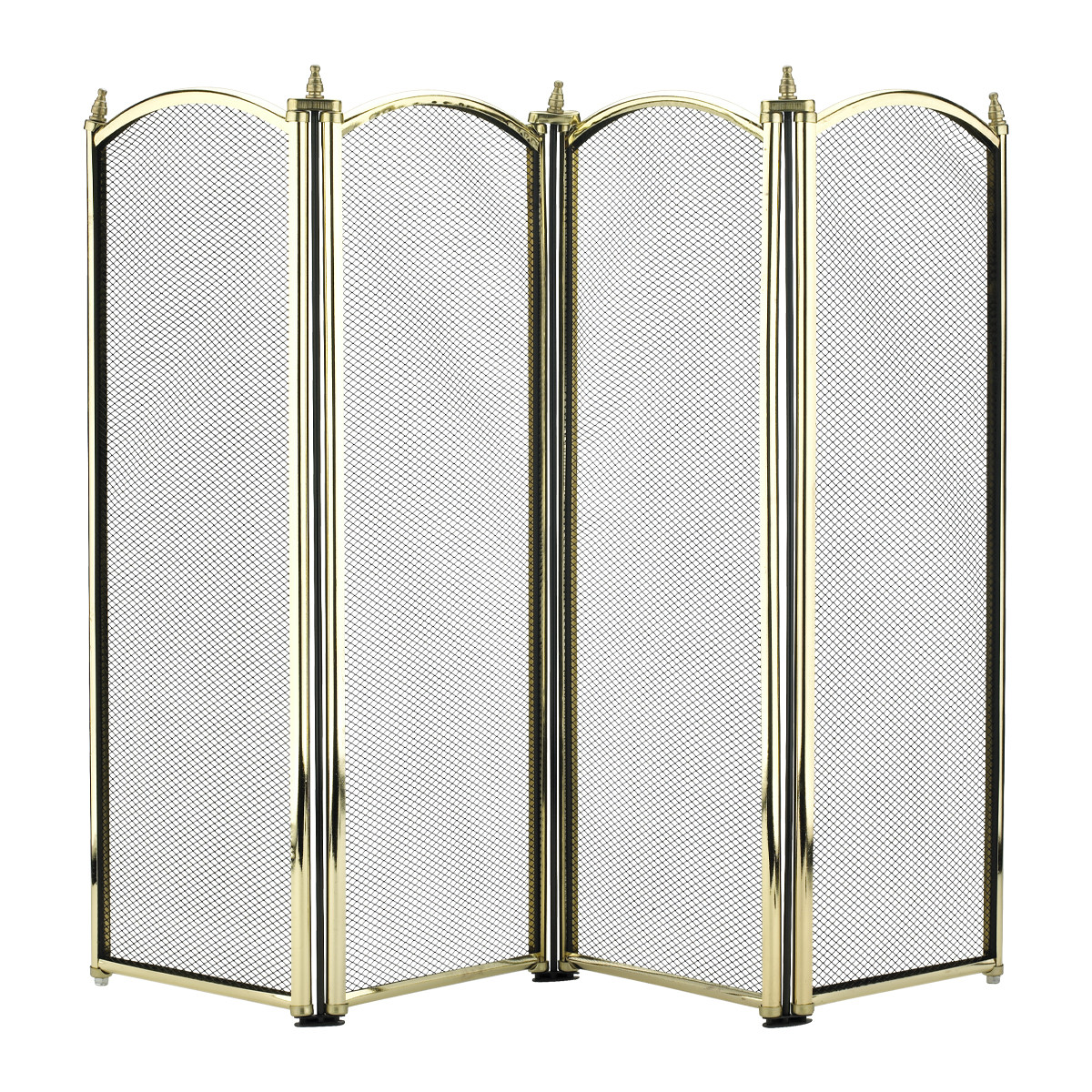 Mansion Brass Effect 4-Fold Fire Screen - 64cm | Charlies